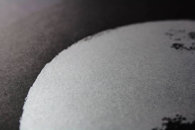 A4 A3 A2 Moon Metallic Silver Screen Print Reflection Moon - Etsy