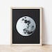 A4 A3 A2 Moon Metallic Silver Screen Print Reflection Moon - Etsy