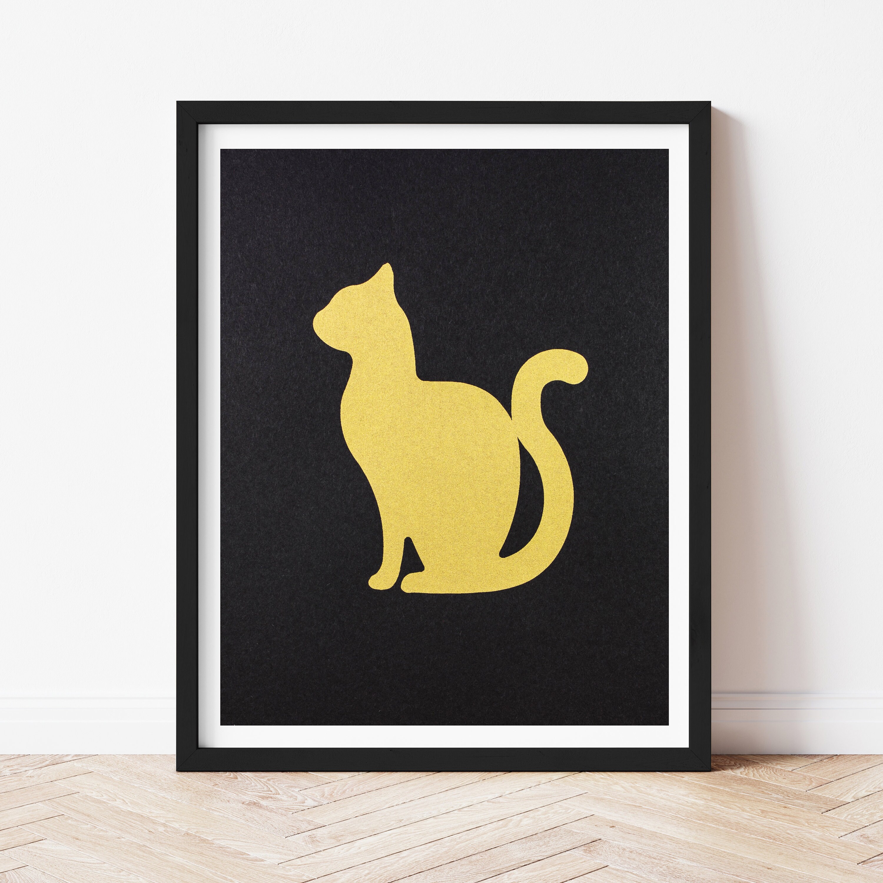 Goldene Katze Siebdruck Gold Katze Metallic Poster - Etsy.de