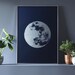 A4 A3 A2 Moon Metallic Silver Screen Print Reflection Moon - Etsy