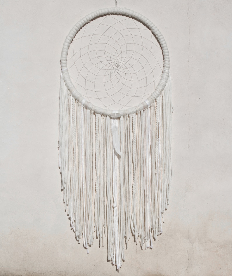 White Boho Giant Dream Catcher Huge Dream Catcher Wall - Etsy