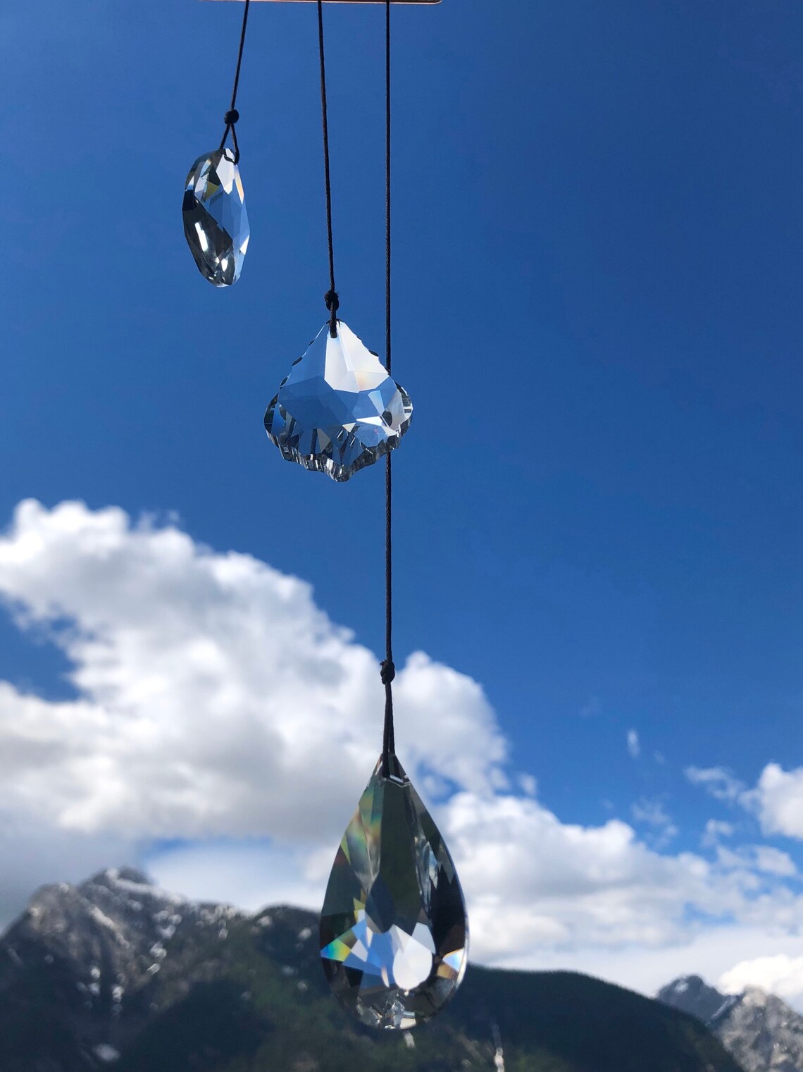Gold Brass Suncatcher Set Crystal Glass for Windows Crystal - Etsy