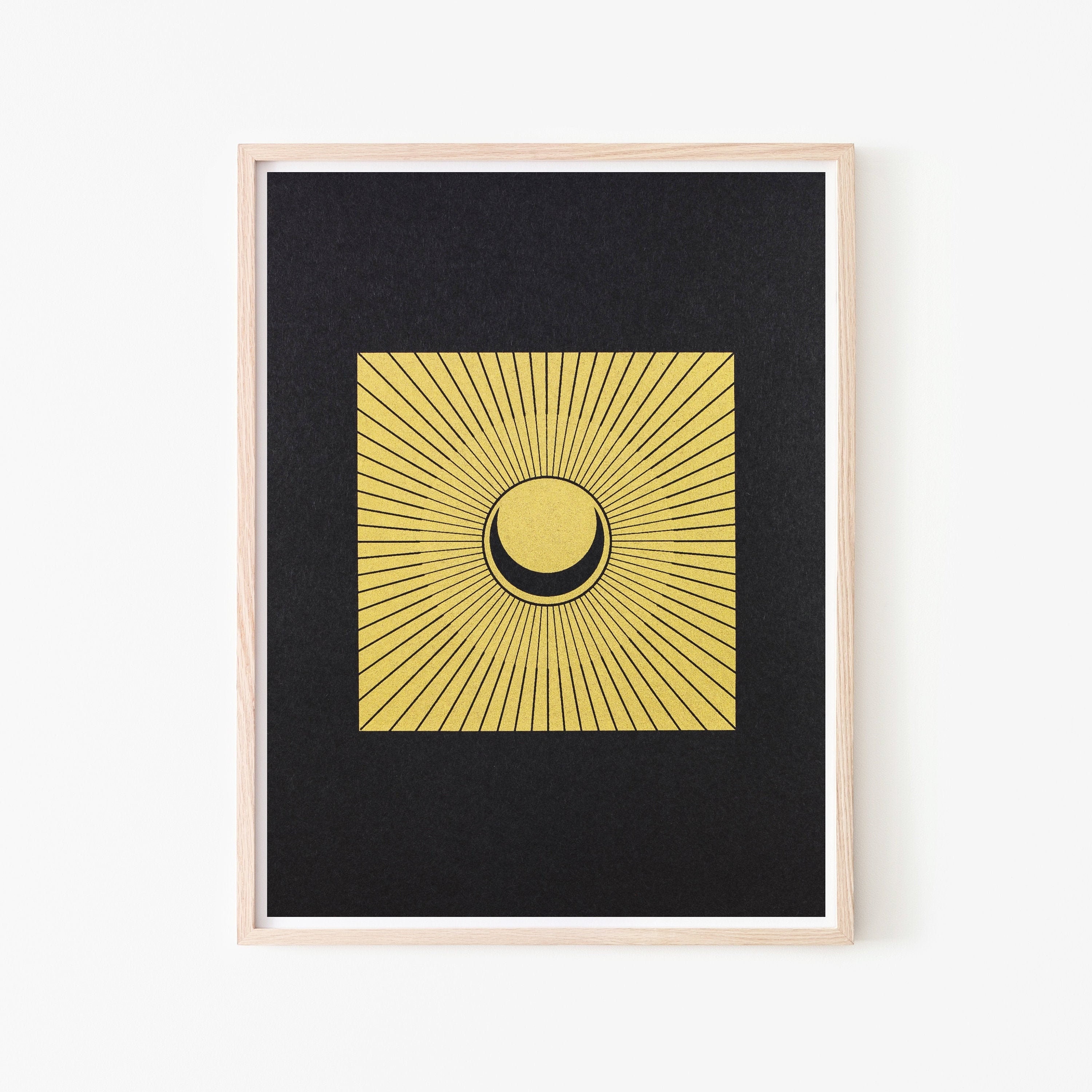 Gold Moonlight Screenprint gold moonlight metallic poster | Etsy
