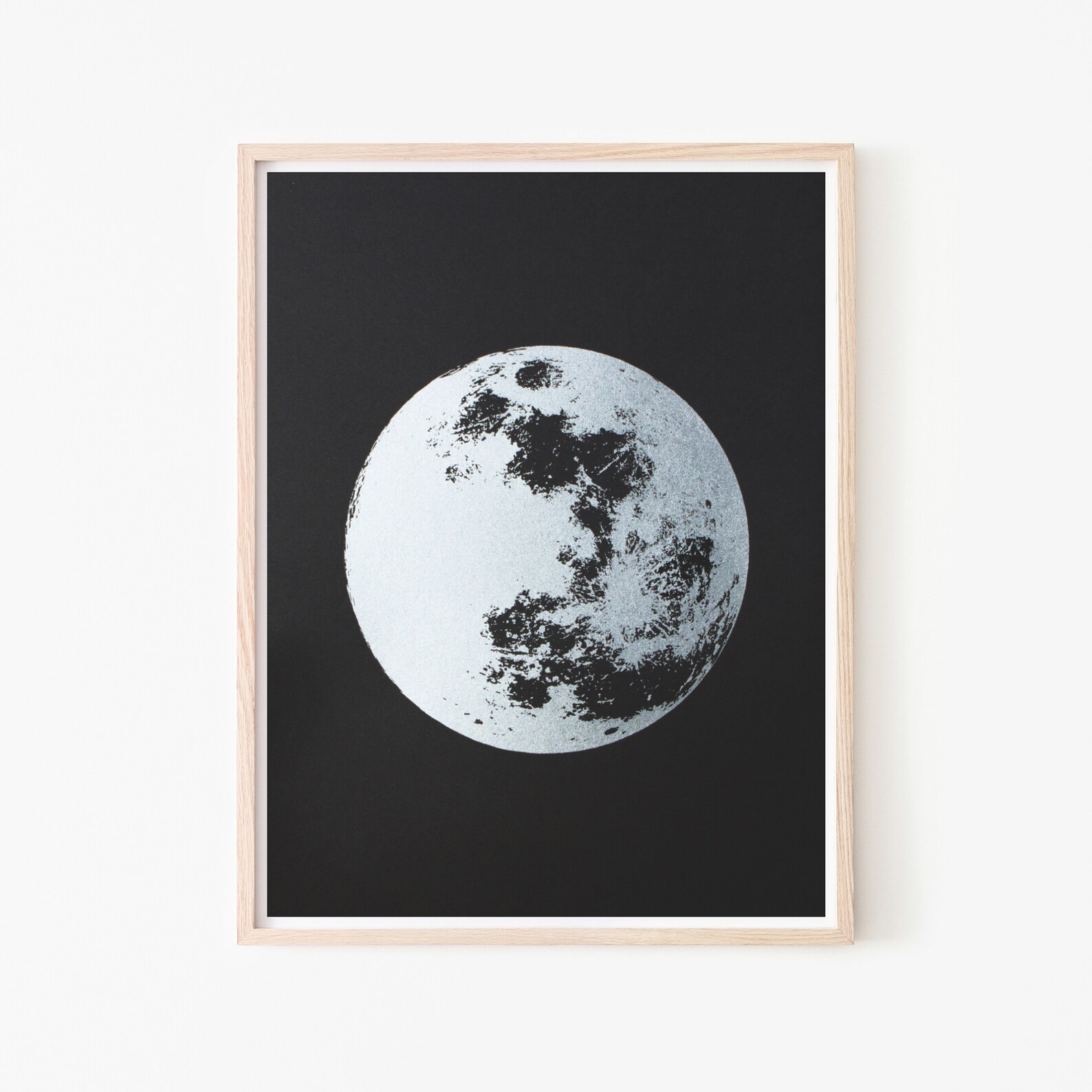 A4 A3 A2 Moon Metallic Silver Screen Print Reflection Moon - Etsy