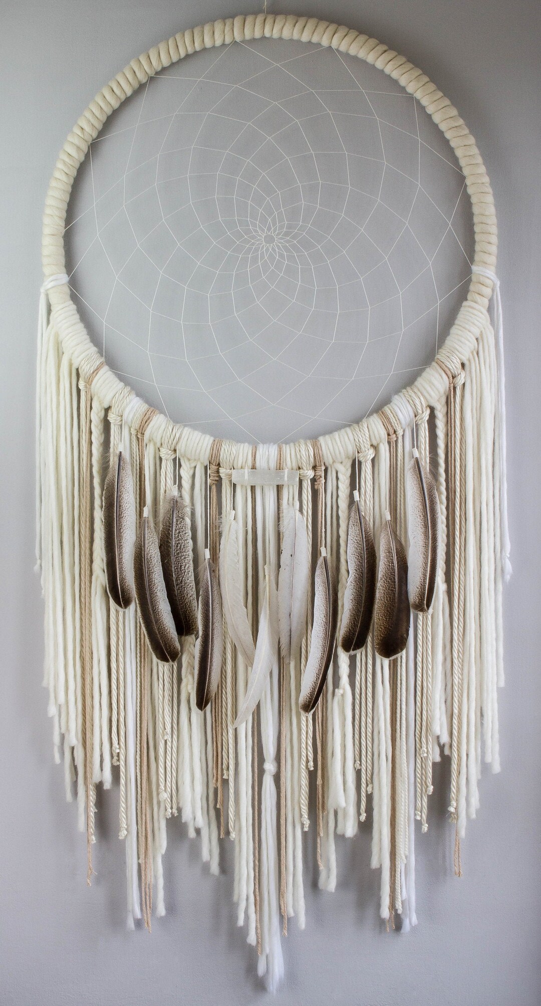 Selenite Boho Giant Dream Catcher - Huge Dream Catcher Wall Hanging ...