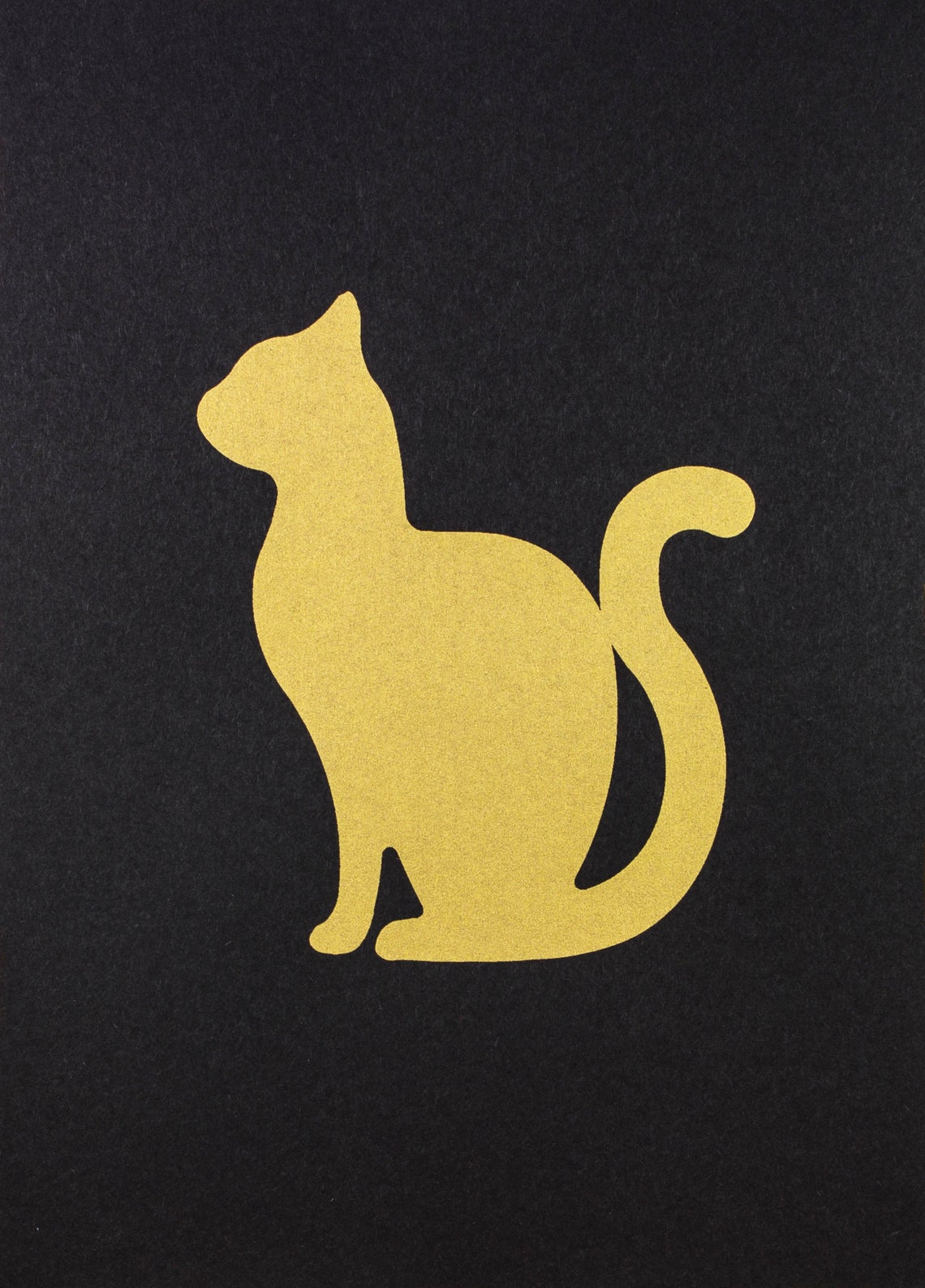 Goldene Katze Siebdruck Gold Katze Metallic Poster - Etsy.de