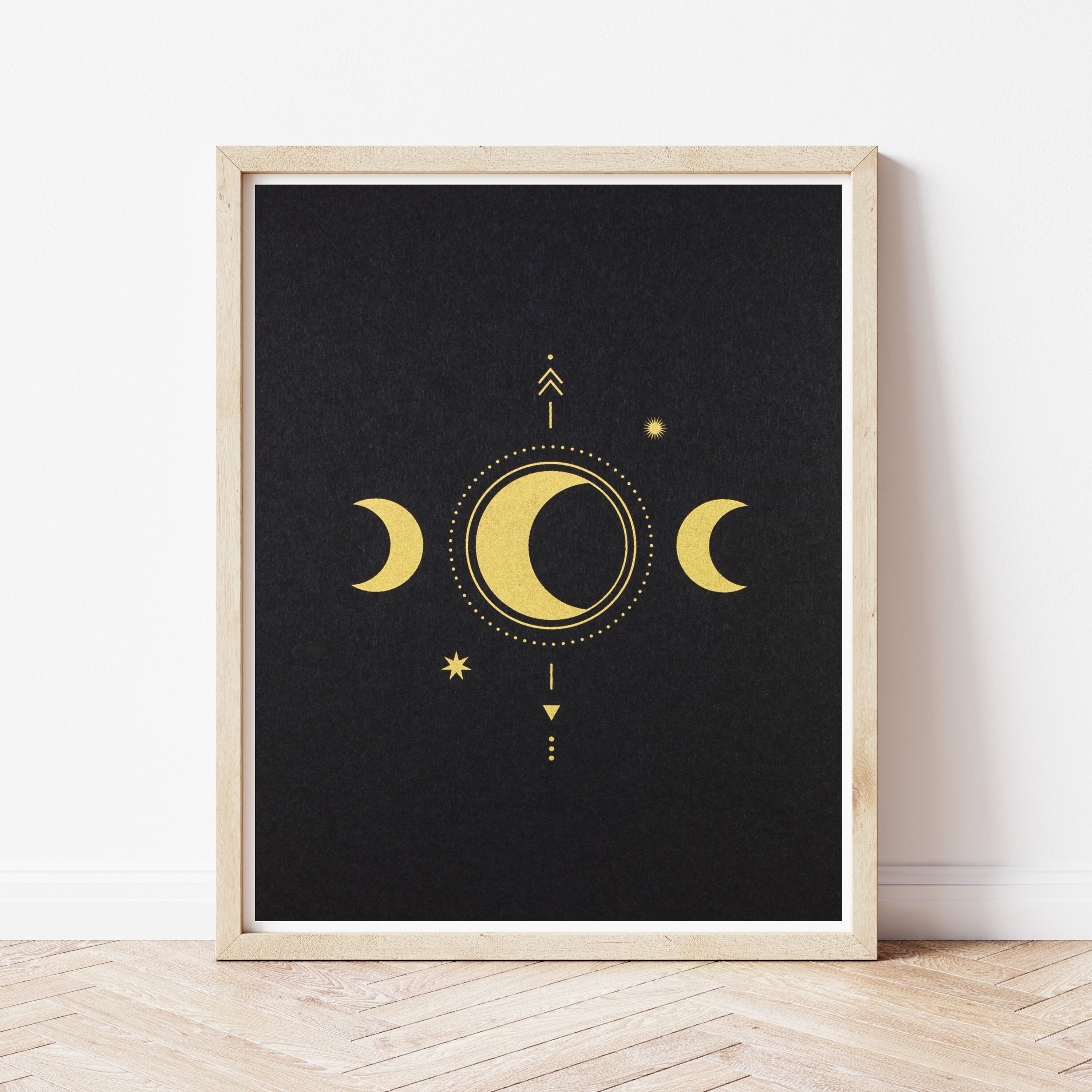 Gold Lune Screenprint Gold Crescent Moon Metallic Poster - Etsy