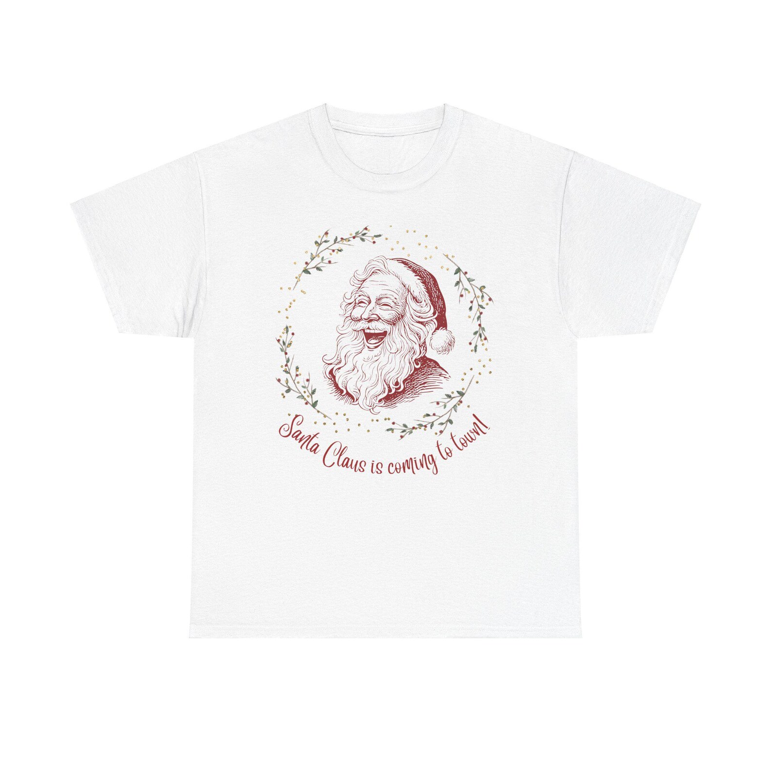 Vintage Santa Claus Christmas Tee, Unisex Heavy Cotton T-shirt for ...