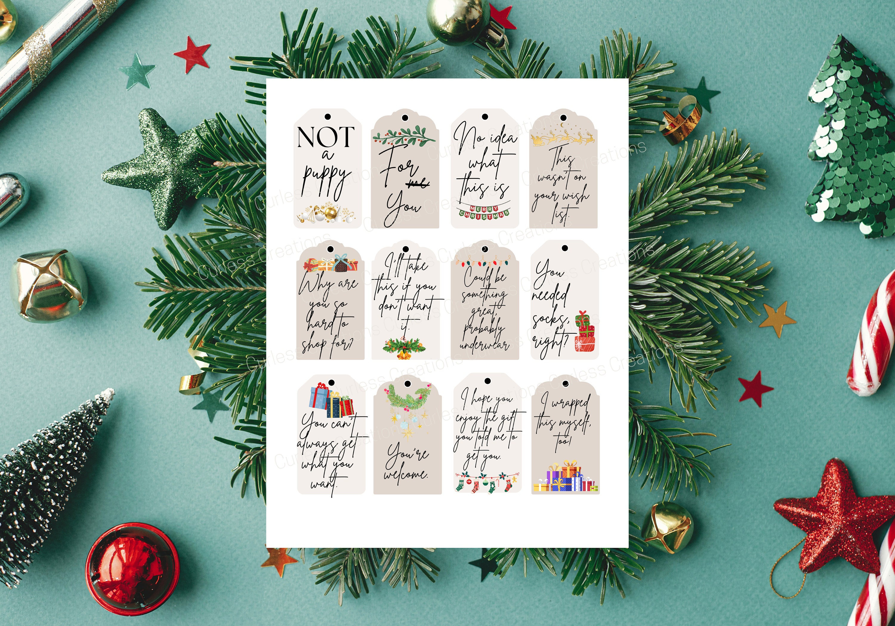 Funny Christmas Gift Tags Humor Realistic for Friends and Family Gifts ...