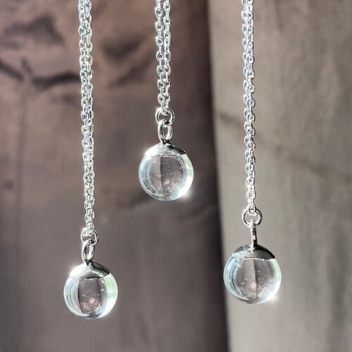 Clear Quartz Crystal Ball Necklaces. Pool of Light Necklace - Etsy