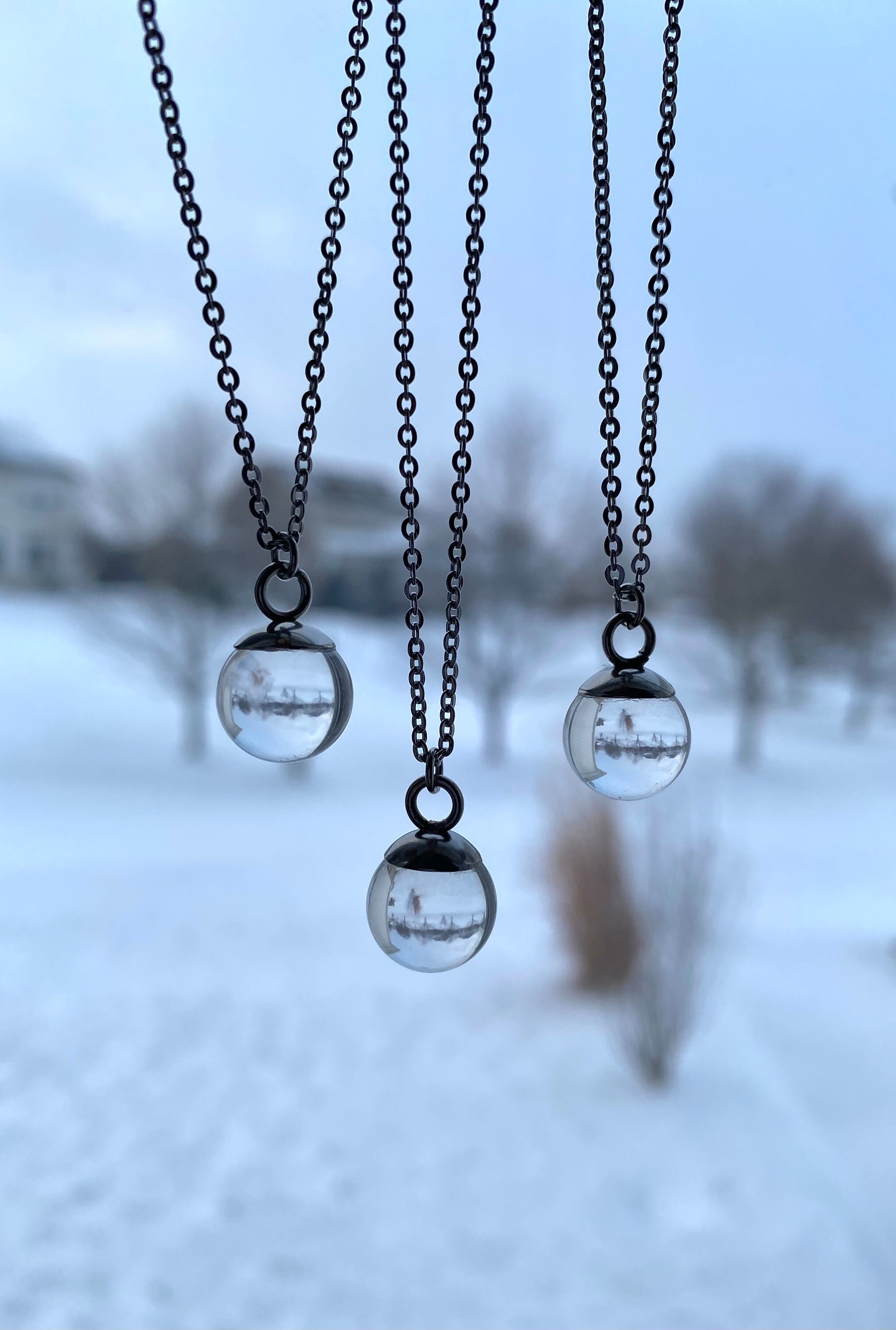 Clear Quartz Crystal Ball Necklaces. Pool of Light Necklace - Etsy