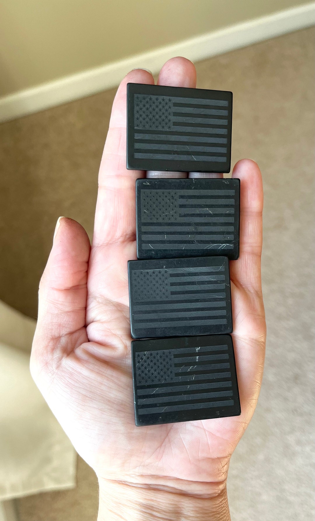 Shungite Phone Sticker. American Flag Shungite, EMF Protection, Crystal ...