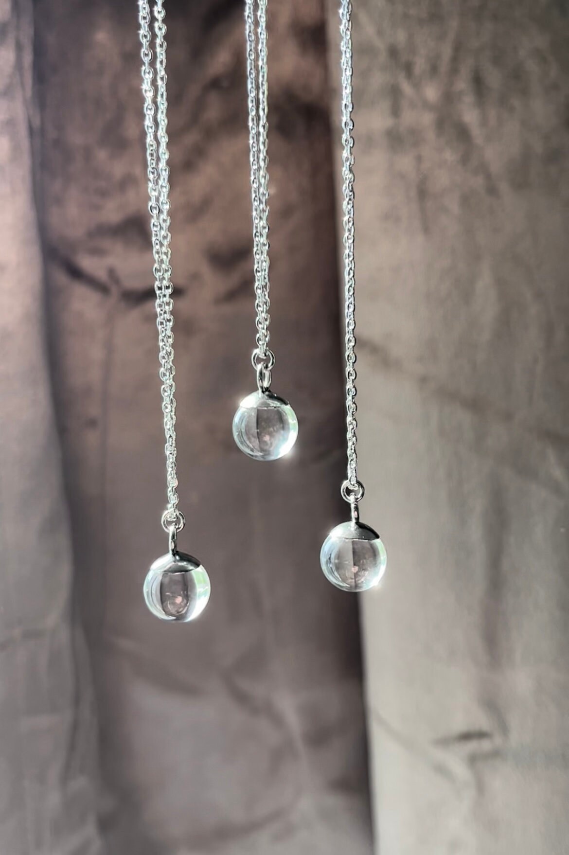 Clear Quartz Crystal Ball Necklaces. Pool of Light Necklace - Etsy