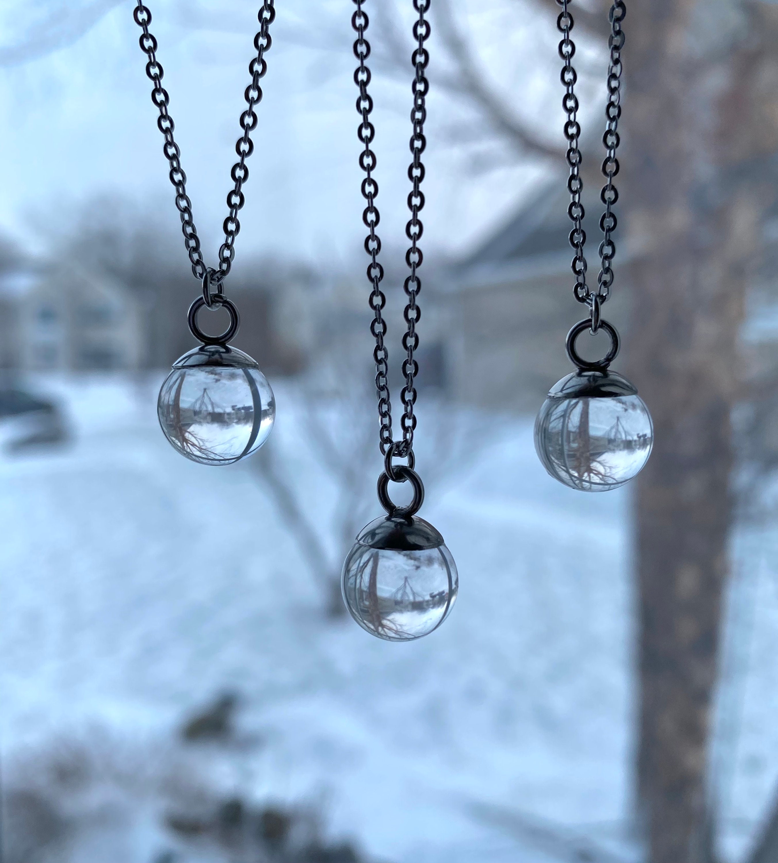 Clear Quartz Crystal Ball Necklaces. Pool of Light Necklace - Etsy