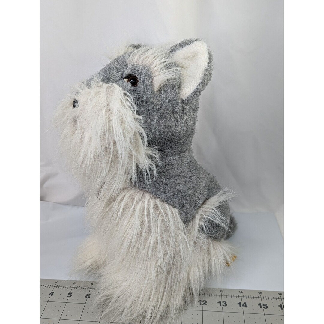 Mighty Star Miniature Schnauzer Dog Plush 13 Inch 1985 24K Polar Puff ...