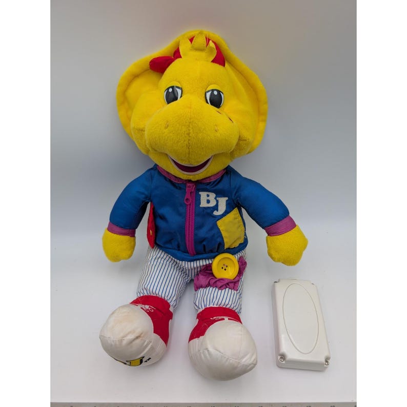 Playskool BJ Barney Friends Talk N Dress Plush 1994 Stuffed Dinosaur ...