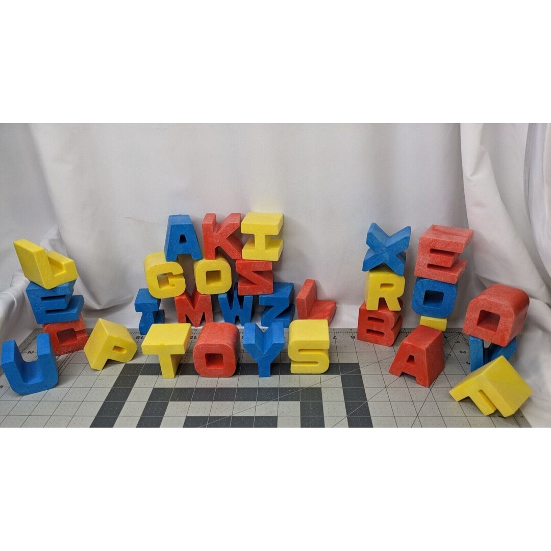 Mattel Tuff Stuff Alphabet Toy ABC Spell Blocks Letters Preschool 1971 ...