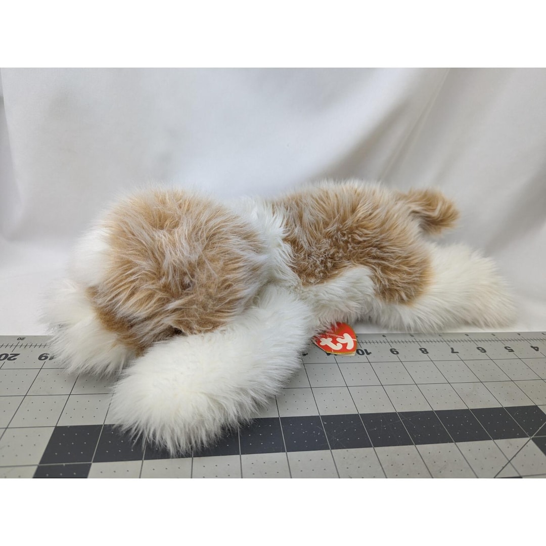 Ty Classic Perkins Puppy Dog Plush Tan White 14 Inch 2000 Stuffed ...