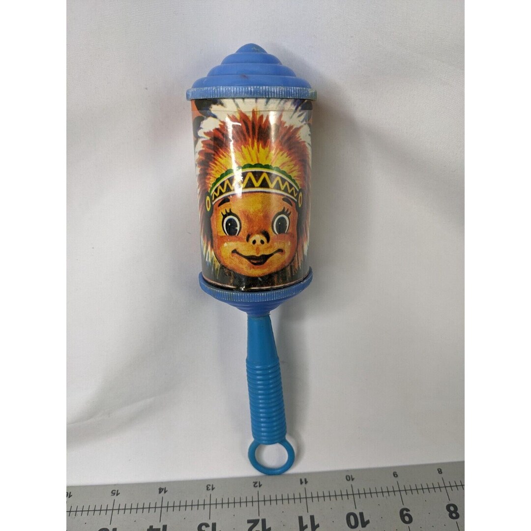 Vintage Indian Blue Plastic Baby Rattle 9 Inch Hong Kong - Etsy