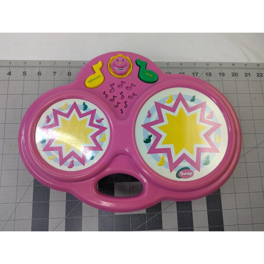 Hasbro Barney Dinosaur Musical Magic Bongos Drum 1998 Songs Instruments ...