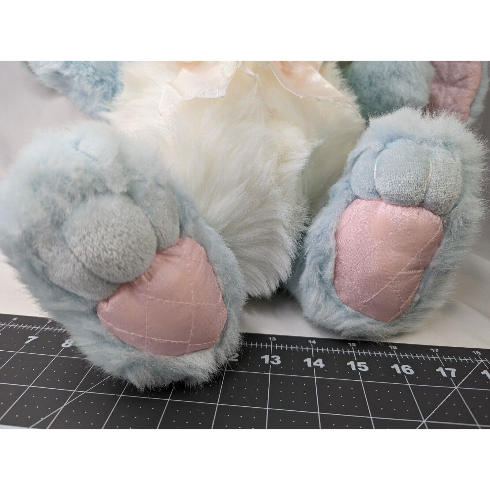 Fairview Blue Rabbit Plush Quilted Ears Paws Bunny Kmart - Etsy