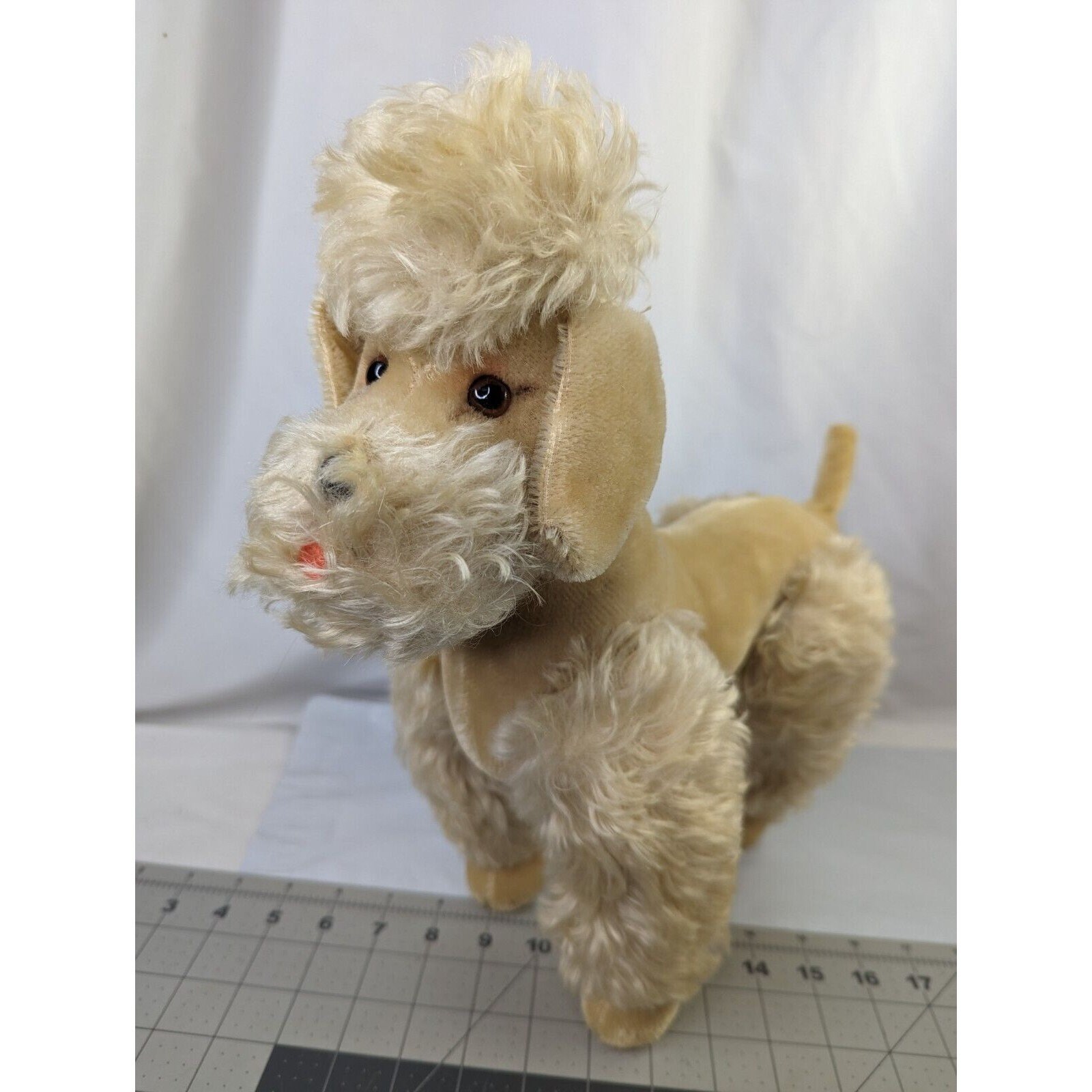 Vintage Mohair Poodle Dog Plush 15 Inch Jointed Limbs and Head Wool ...
