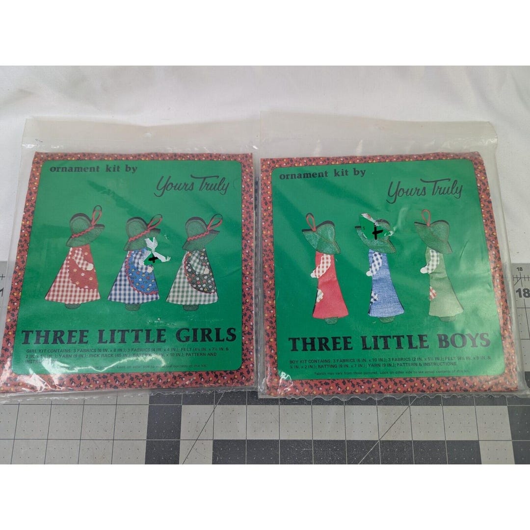Yours Truly Three Little Girls Boys Ornament Kit - Etsy