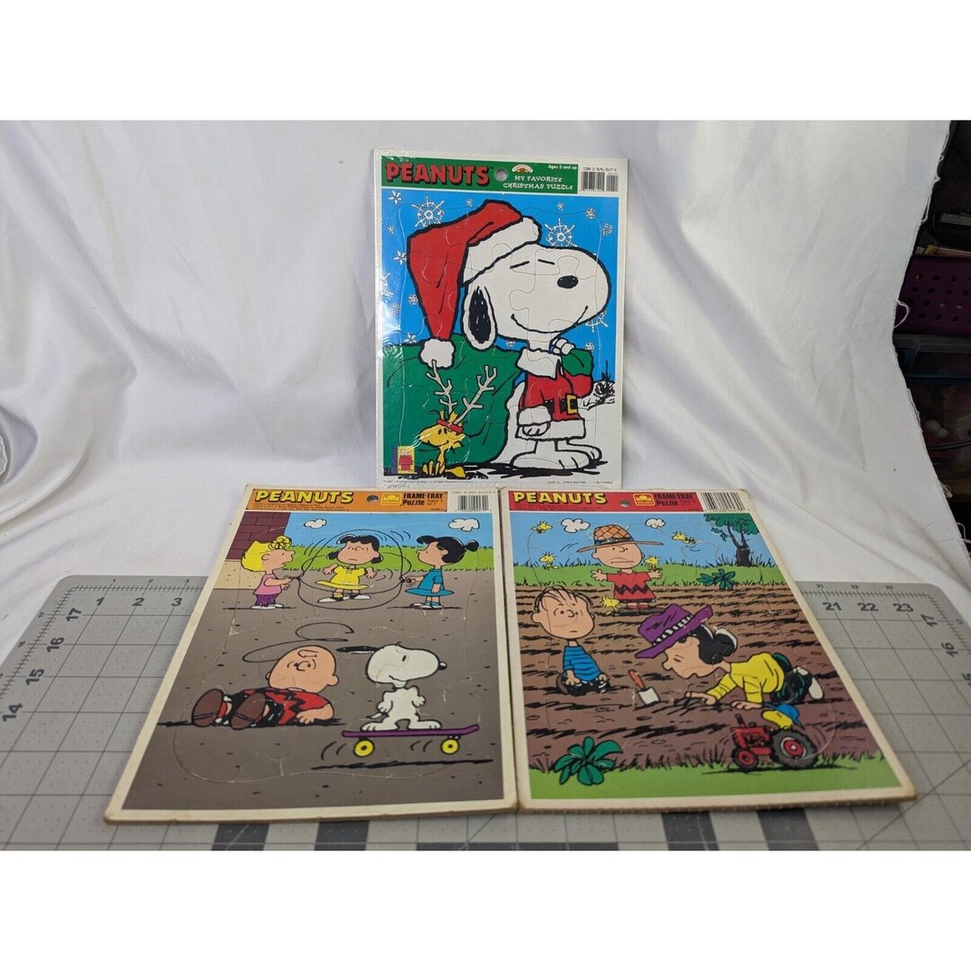 Peanuts Frame Tray Puzzle Cardboard Lot of 3 - Etsy