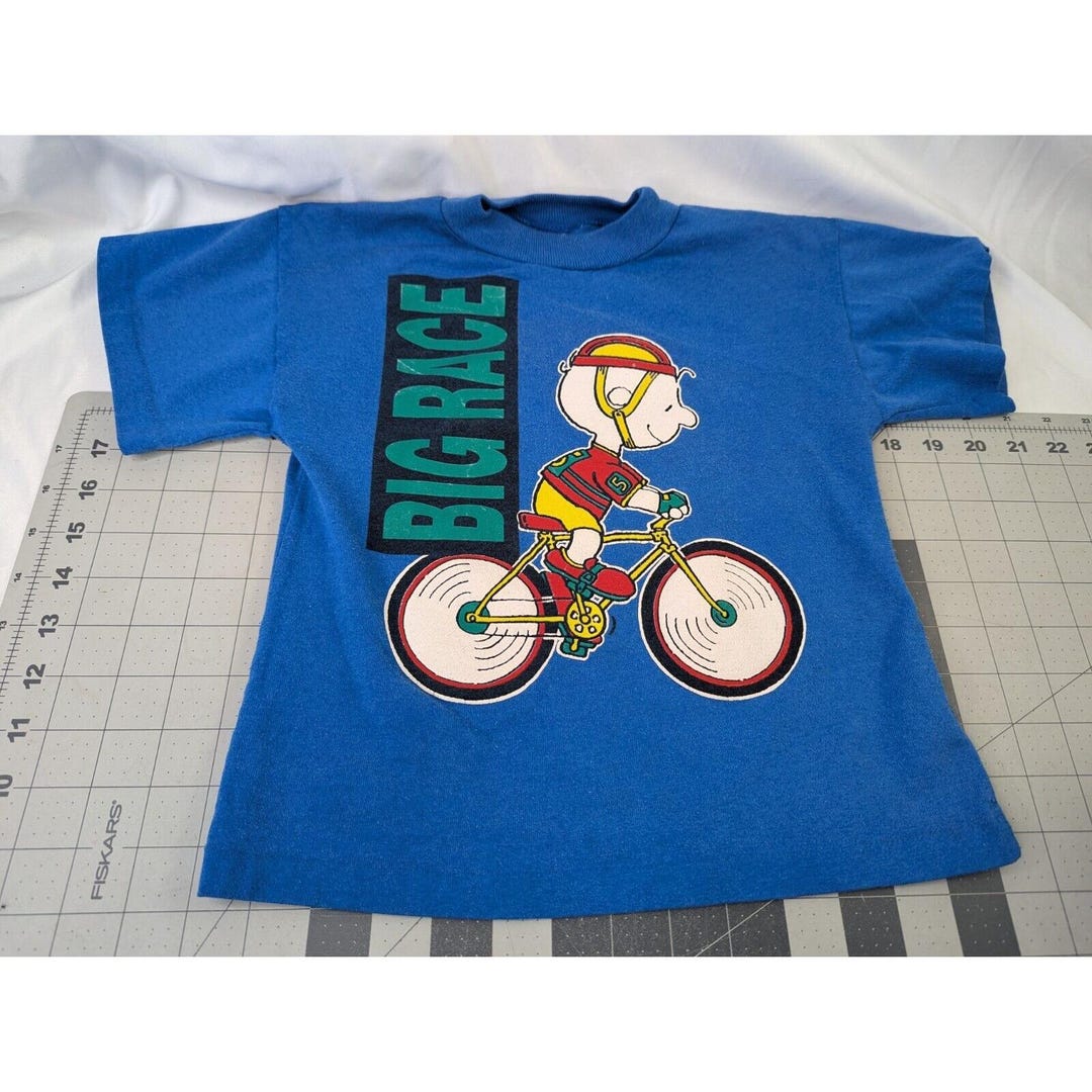Peanuts Charlie Brown Blue Big Race T-shirt Short Sleeve See ...