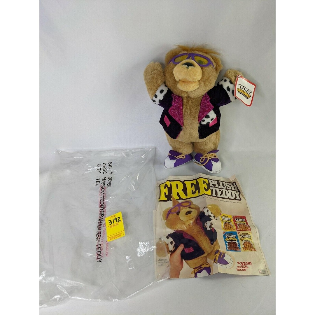 Applause Teddy Grahams Bear Plush 10.5 Inch Applause 1990 Ad Bag ...