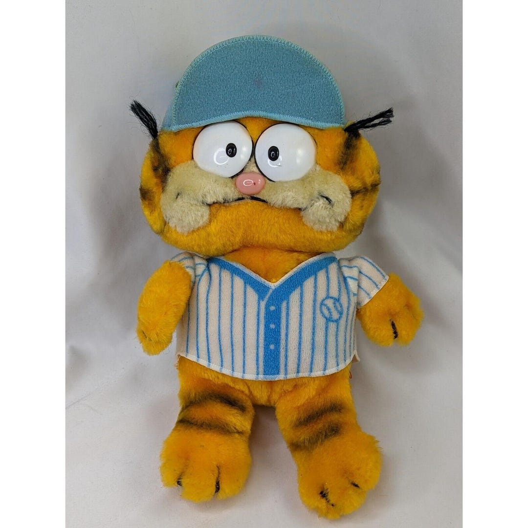 Dakin Garfield Cat Plush 9 Inch Baseball Fun Farm 1981 Stuffed Animal ...