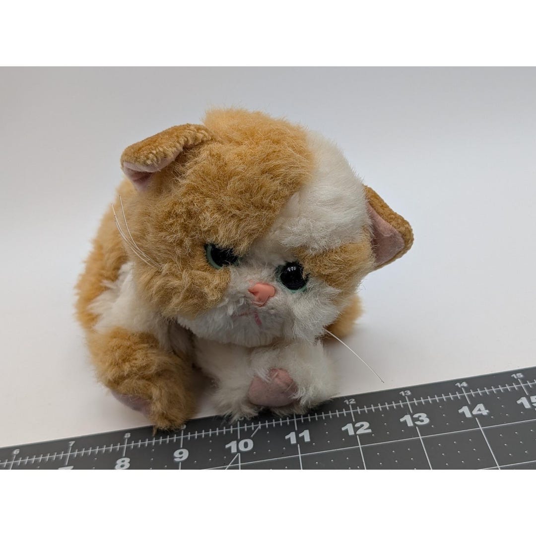 Tyco Kitty Kitty Kittens Plush Tan Purple Collar Purrs Stuffed Animal ...