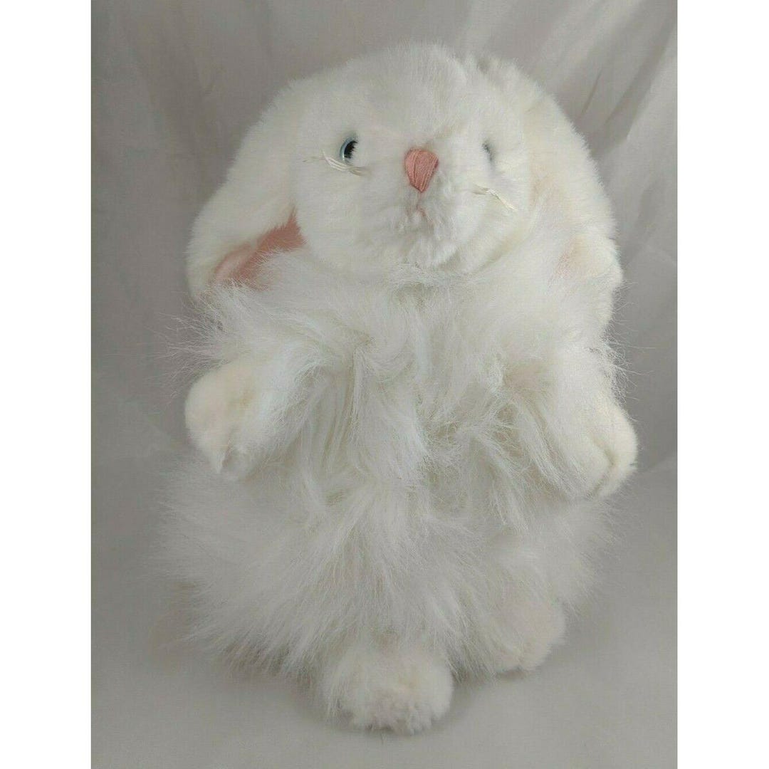 Ty White Rabbit Cashmere Plush 13 Inch 2001 Blue Ribbon Stuffed Animal ...