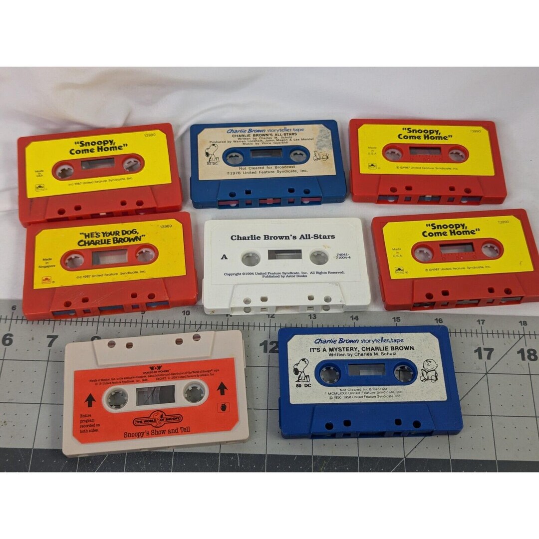Peanuts Snoopy Charlie Brown Cassette Tape Lot WOW Golden - Etsy