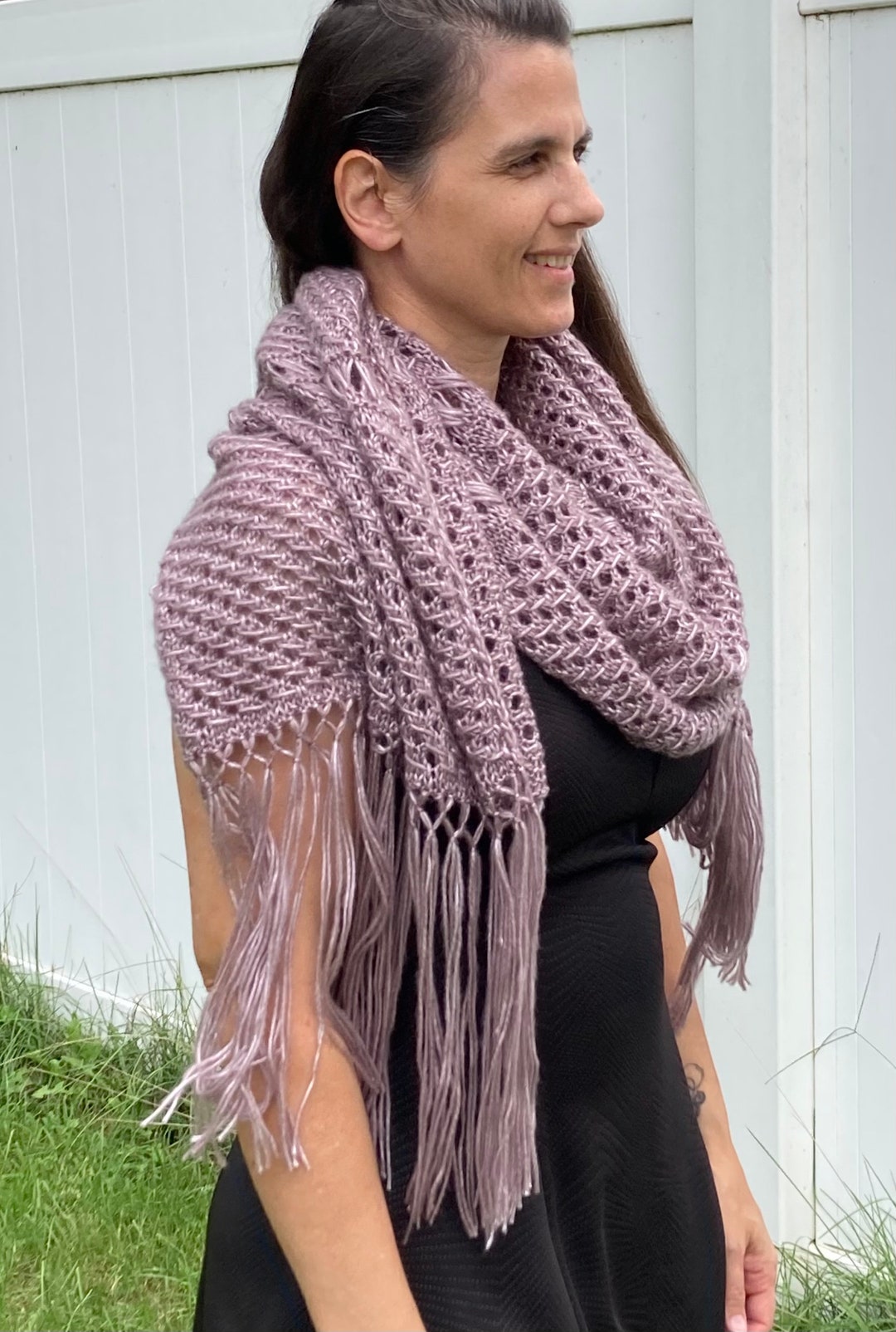 KNITTING PATTERN, Jolie Fille Stole, Knitted Stole, Easy Knitting Shawl ...