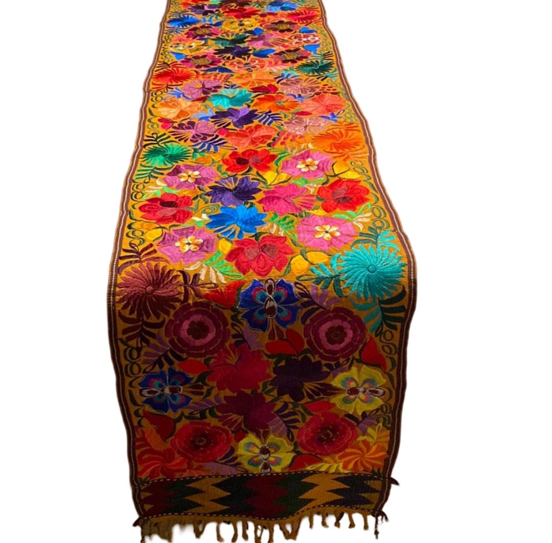Vibrant Handmade Guatemalan Textile Runner - 94” X 17.5” - Etsy