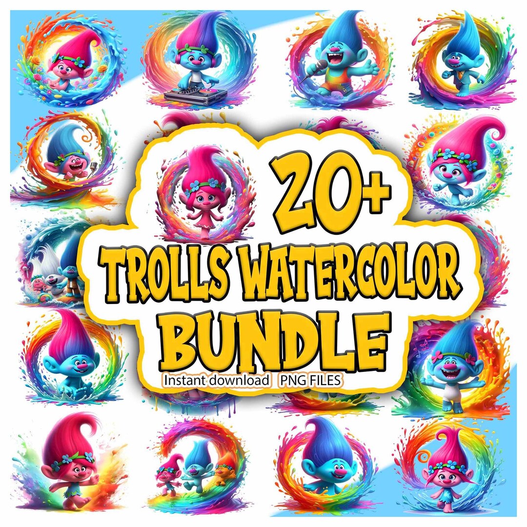Trolls Svg Bundle, Trolls Png, Svg for Cricut, Svg Birthday, Trolls ...