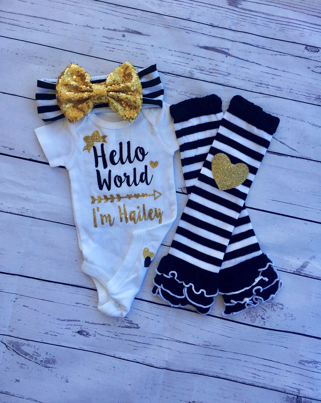 Hello World New Baby Bodysuit With or Without Name New Baby - Etsy