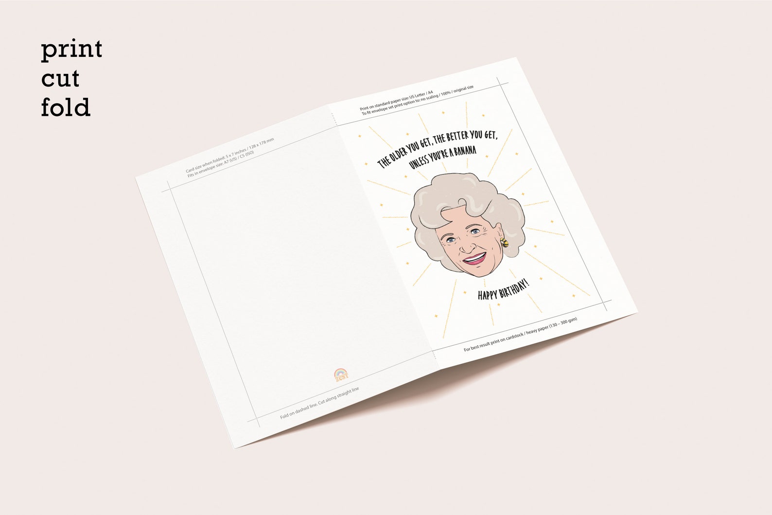 Golden Girls Rose Nylund Printable Birthday Card | Betty White | Last ...