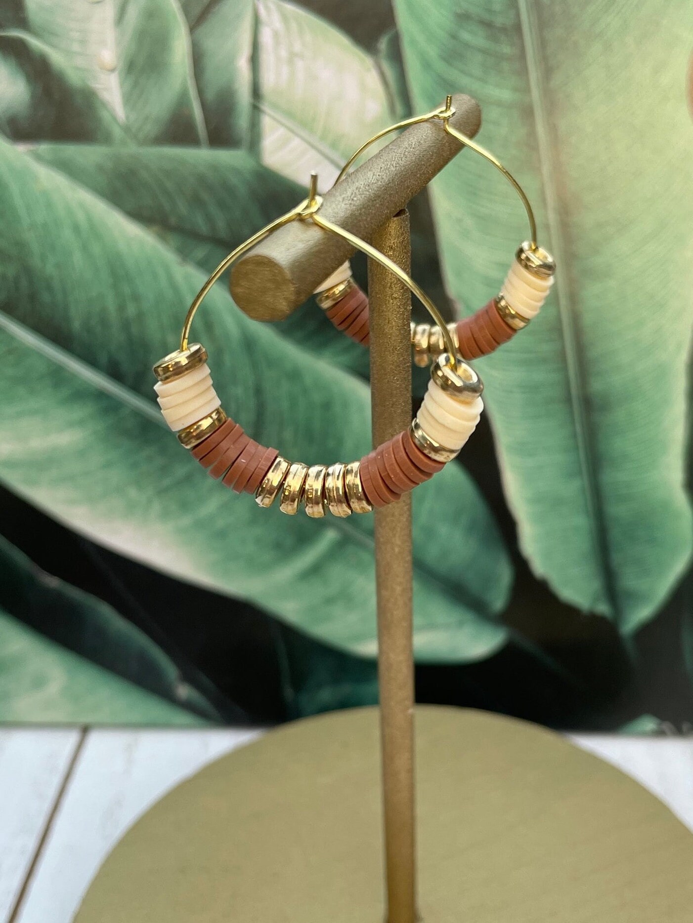 Heishi Bead Earing / Boho & Hippie/ Hoop Earing/ Dangle Earring ...