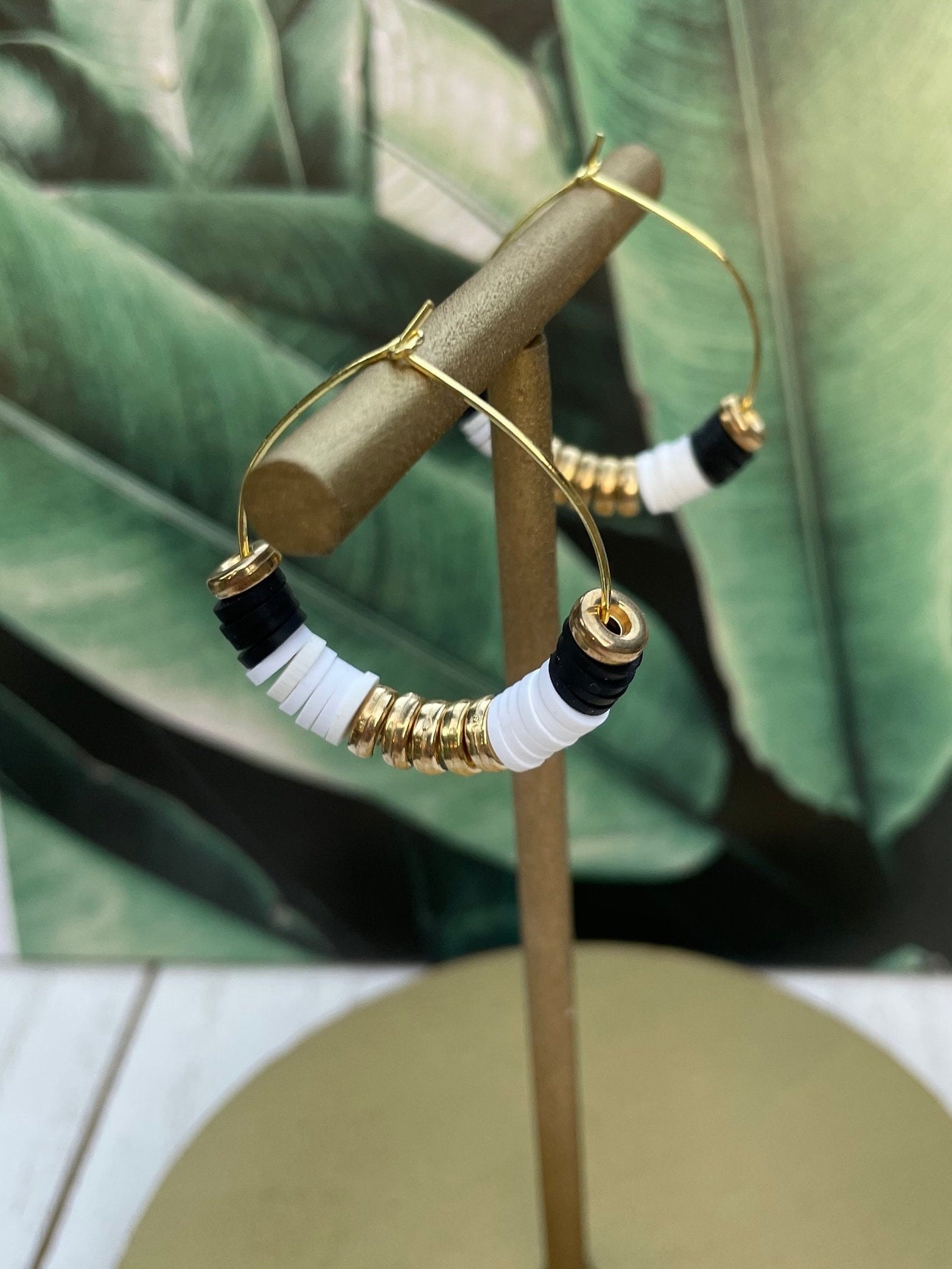 Heishi Bead Earing / Boho & Hippie/ Hoop Earing/ Dangle Earring ...