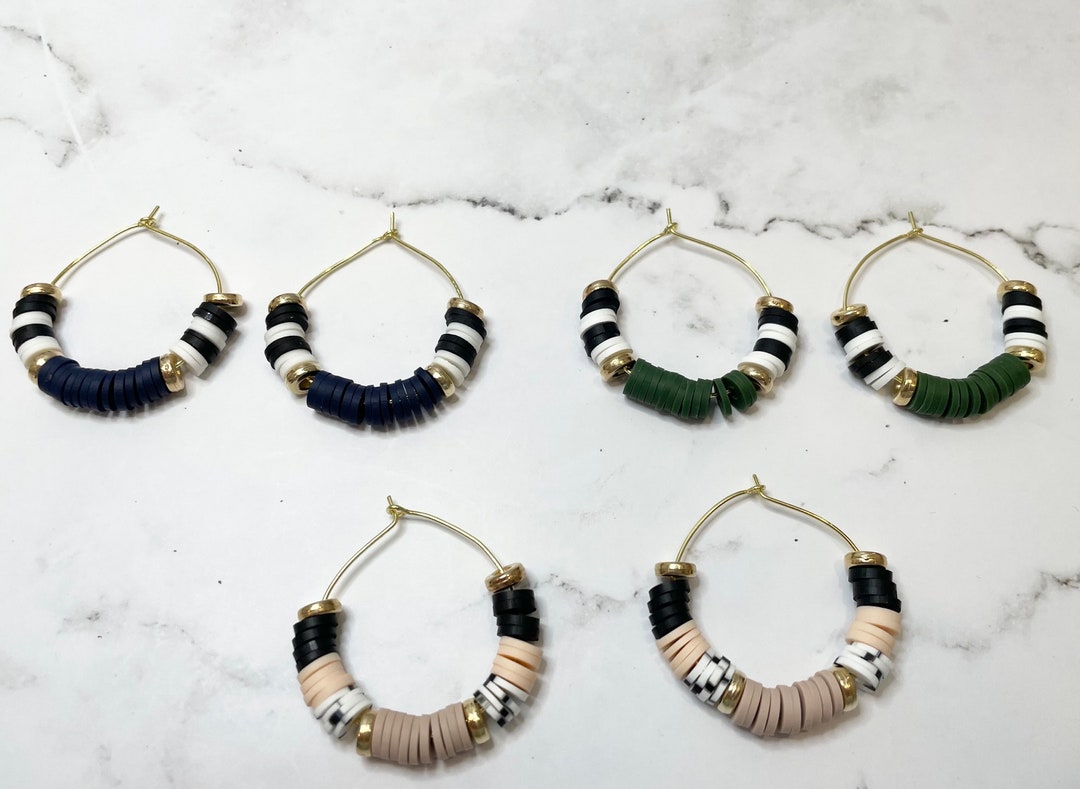 Heishi Bead Earing / Boho & Hippie/ Hoop Earing/ Dangle Earring ...