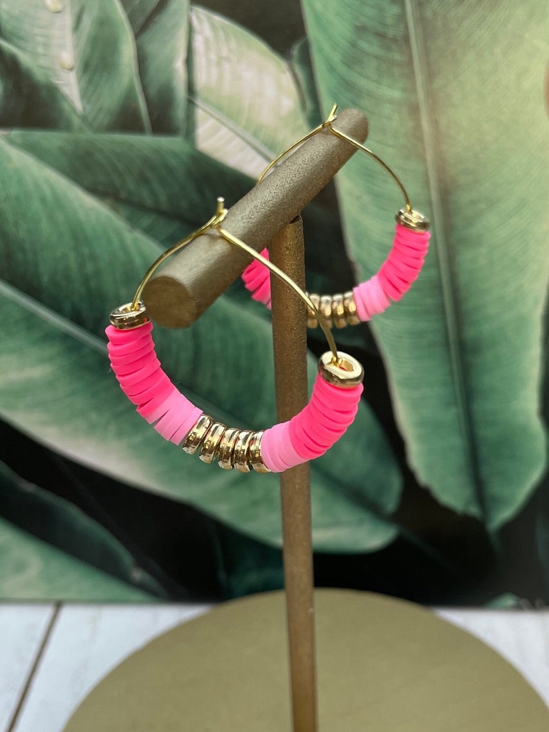Heishi Bead Earing / Boho & Hippie/ Hoop Earing/ Dangle Earring ...
