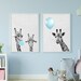 Set of 2, Giraffe Print, Nursery Wall Art, Kids Boy Prints, Giraffes ...
