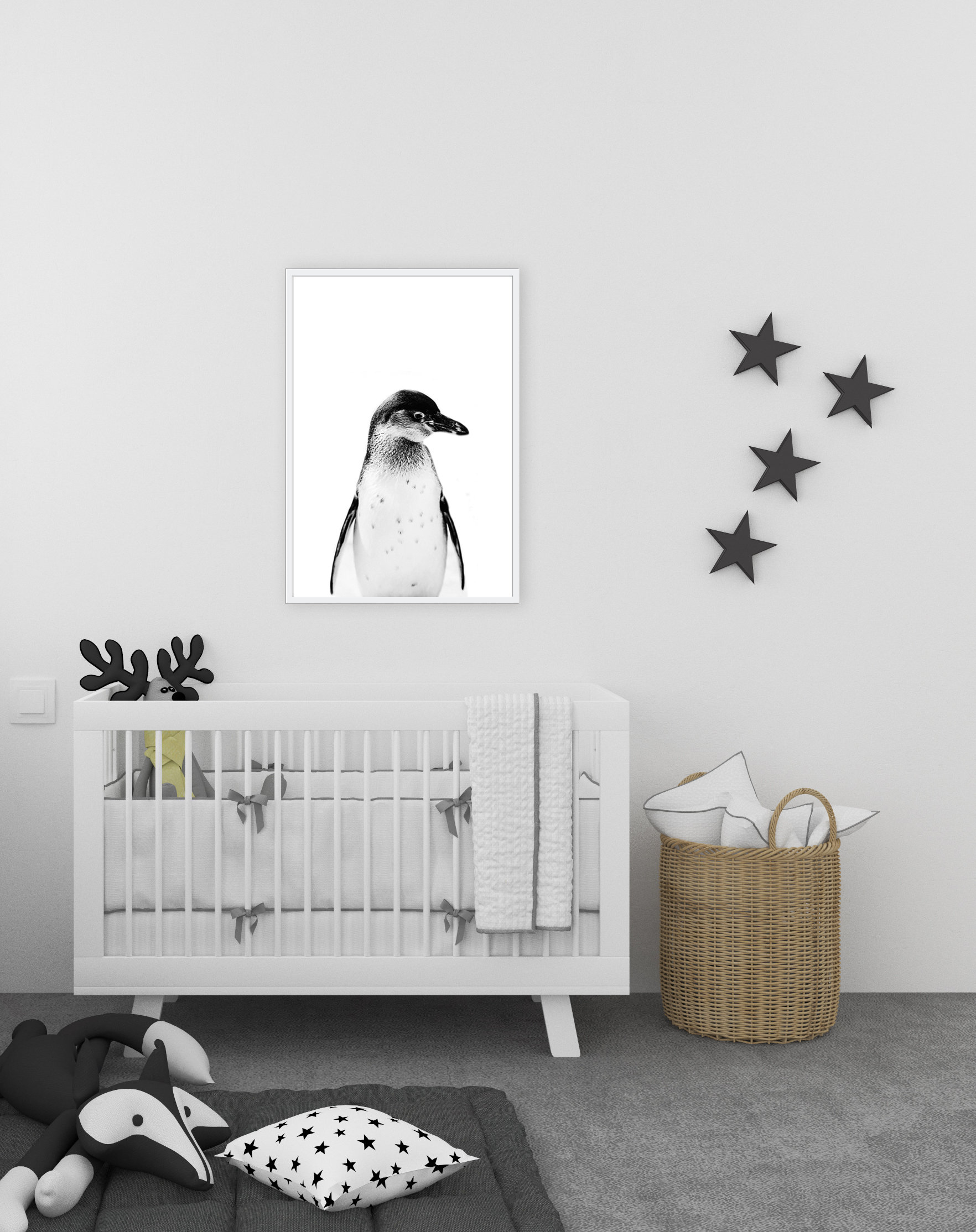 Penguin Print Nursery Wall Art Baby Penguin Poster Black - Etsy Canada