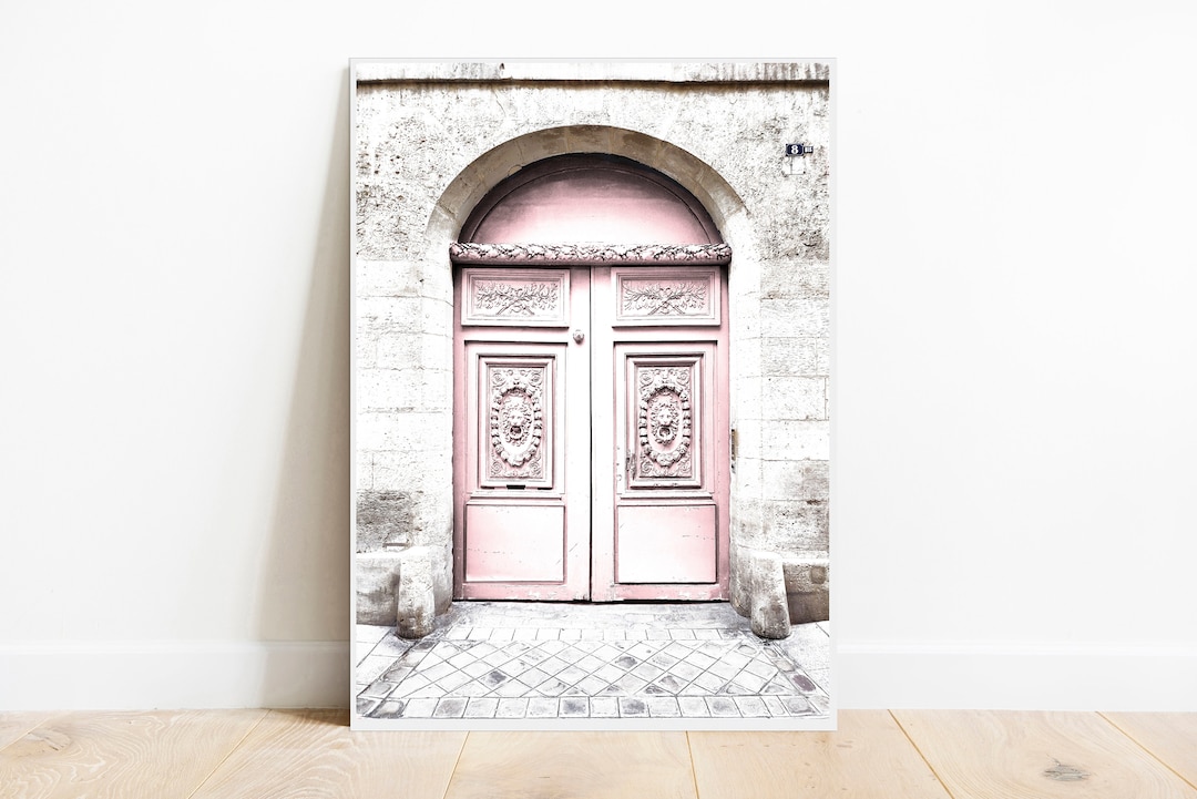 Pink Door Print, Rustic Door Poster, Blush Pink Door Wall Art ...