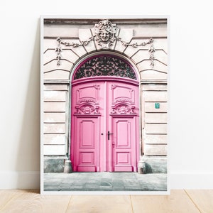 Pink Door Print, Rustic Door Poster, Paris Door Wall Art, Architectural ...