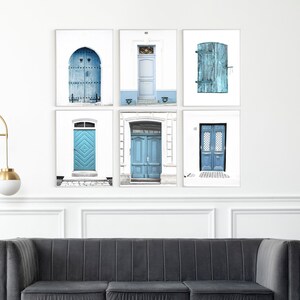 Light Blue Doors Wall Art, Door Print, Set of 6 Prints, Window Poster ...