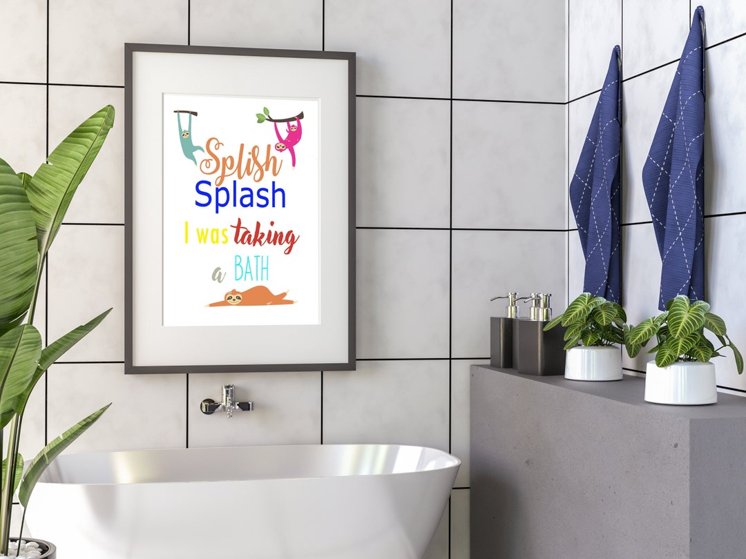 Sloths Bathroom Art Print, Splish Splash Decor (digital Download) - Etsy