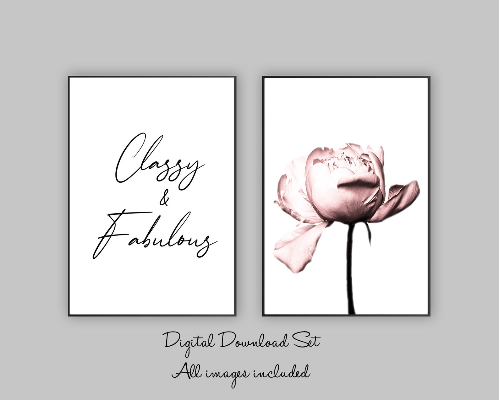 Classy and Fabulous Print Fashion Printable Art Peony Wall - Etsy Canada